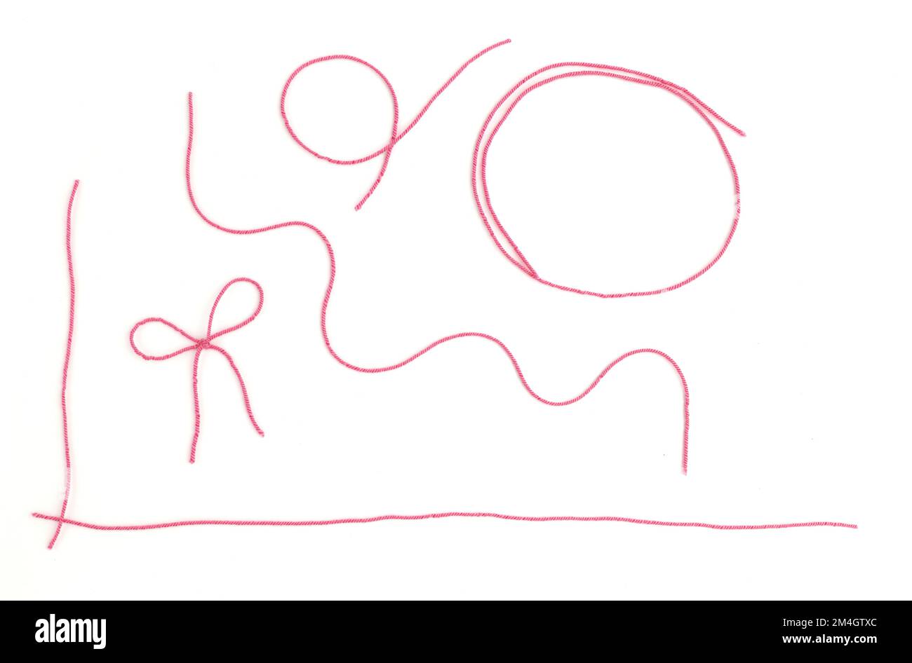 thread rope isolated set, holiday package decoration, braided string ...