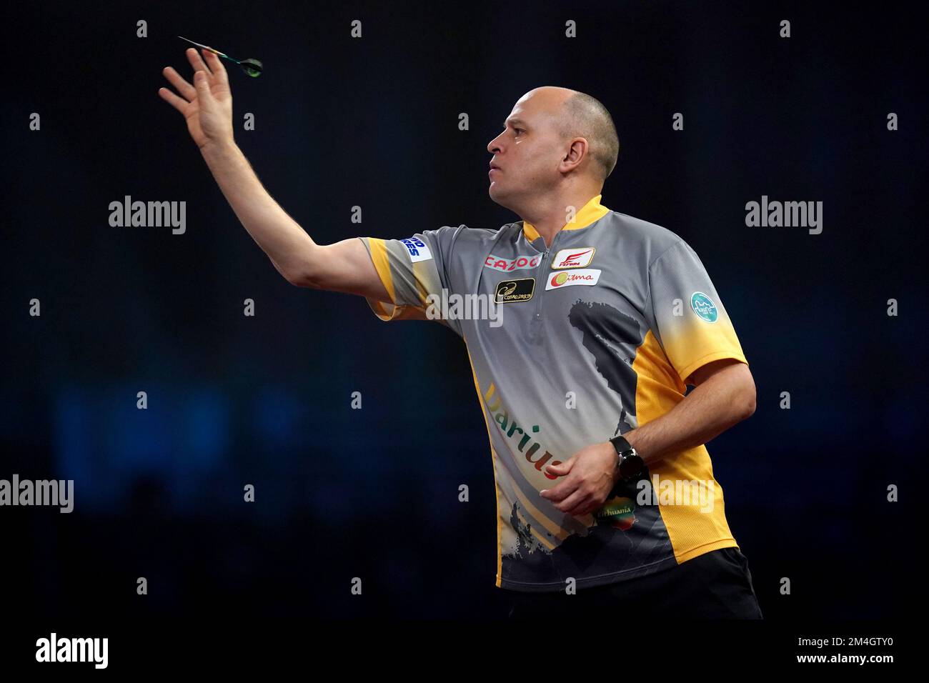 Darius Labanauskas during his match against John O'Shea during day ...