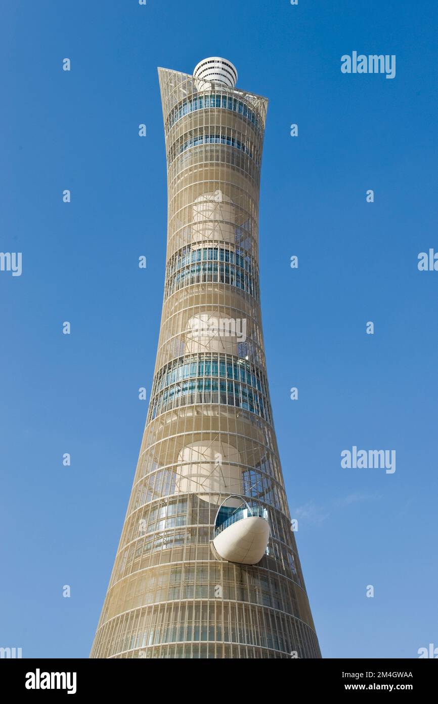 Qatar, Doha, The Aspire Tower in Doha Sports City Complex Stock Photo ...