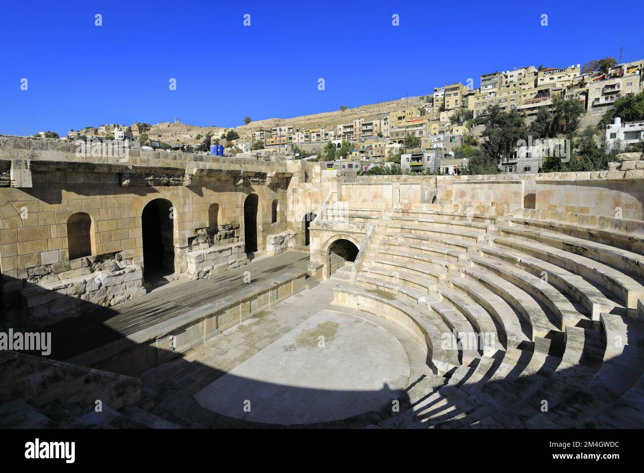 View over the Odeon Theatre, Hashemite Plaza, Amman City, Jordan ...