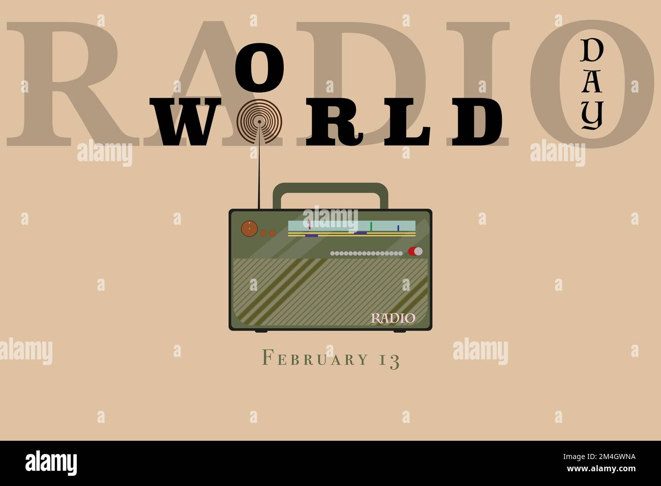 world radio day illustration vector graphic concept. Good for ...