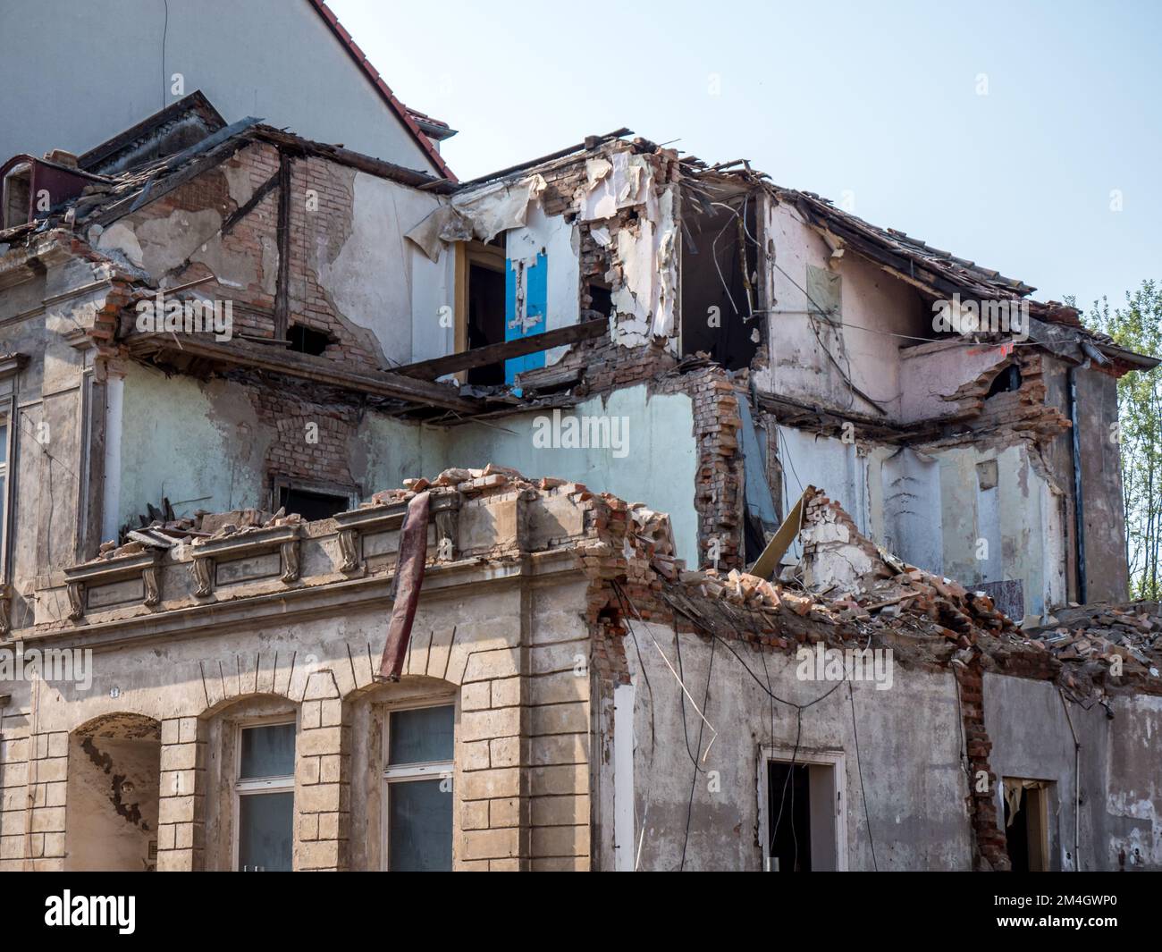 Demolition work on a house Stock Photo - Alamy