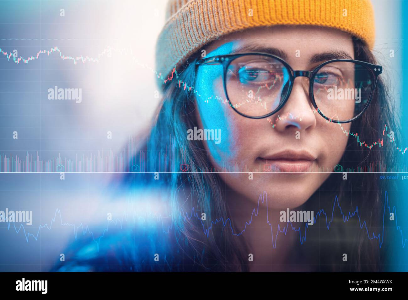 Investments and stock trading. Closeup portrait of a young ...