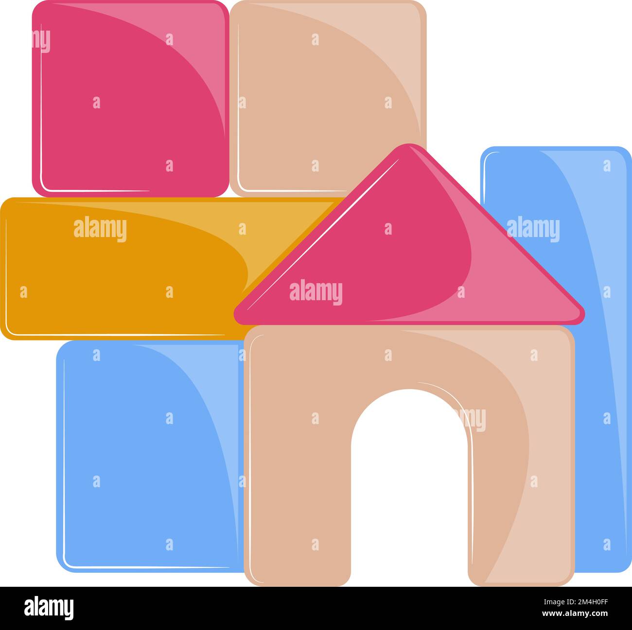 House shape colorful building blocks Stock Vector Images - Alamy