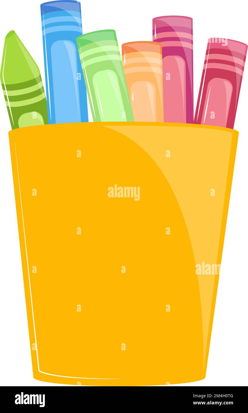 bucket with crayons Stock Vector Image & Art - Alamy