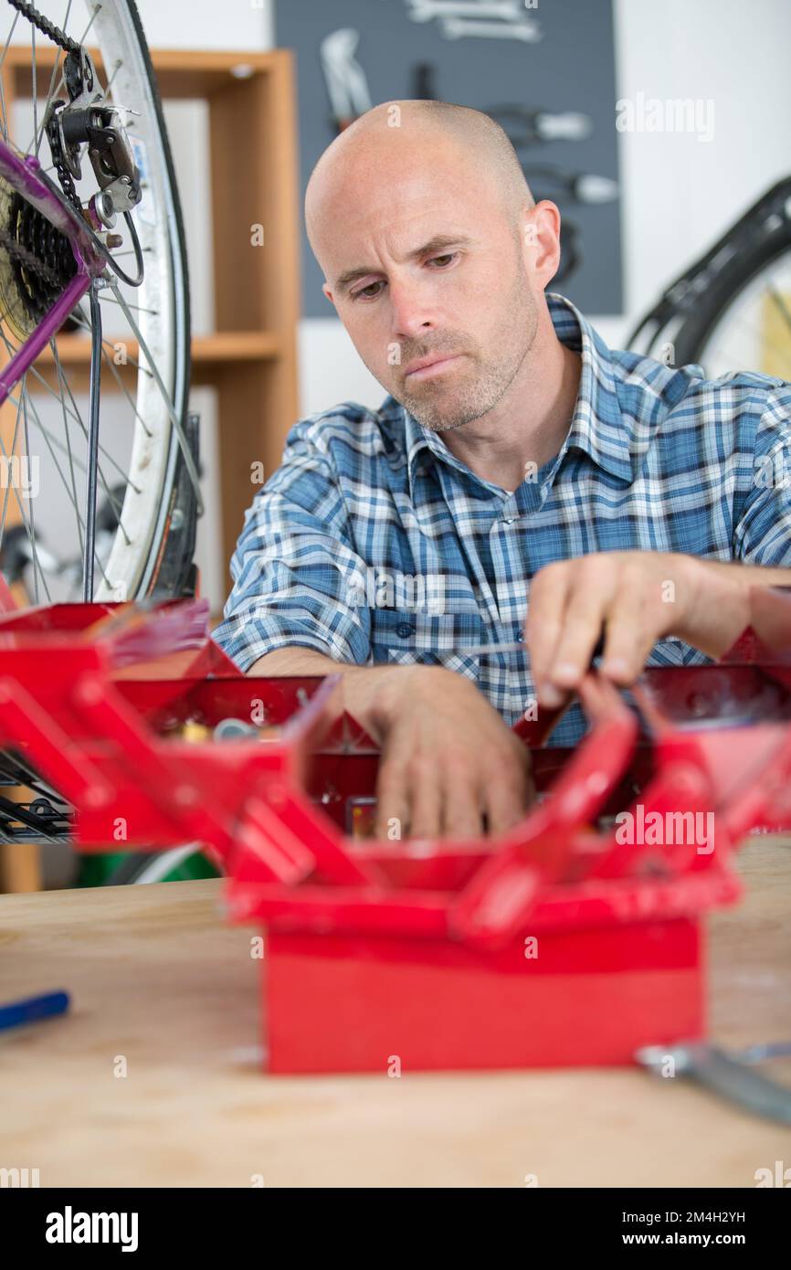 worker with toolbox Stock Photo - Alamy