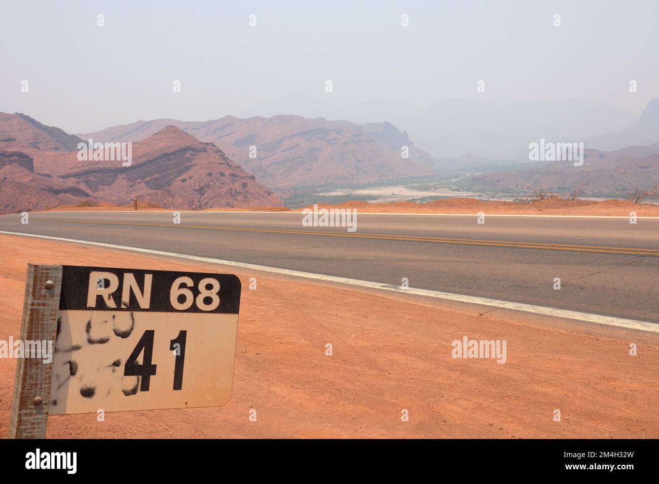 Route 68 sign, in Argentina, with road in the background Stock Photo ...