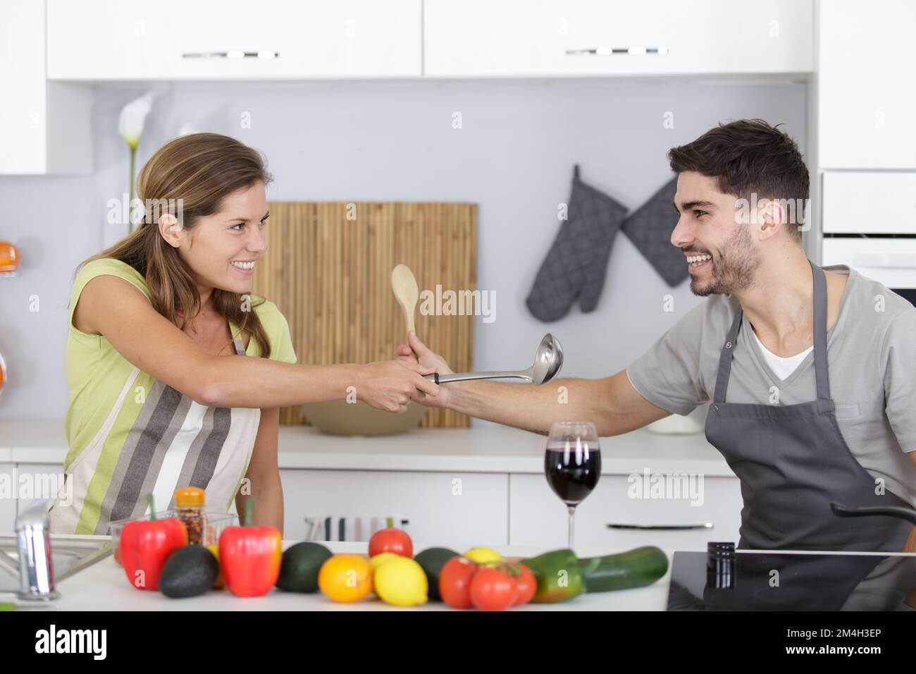 Couple breakfast conflict hi-res stock photography and images - Alamy