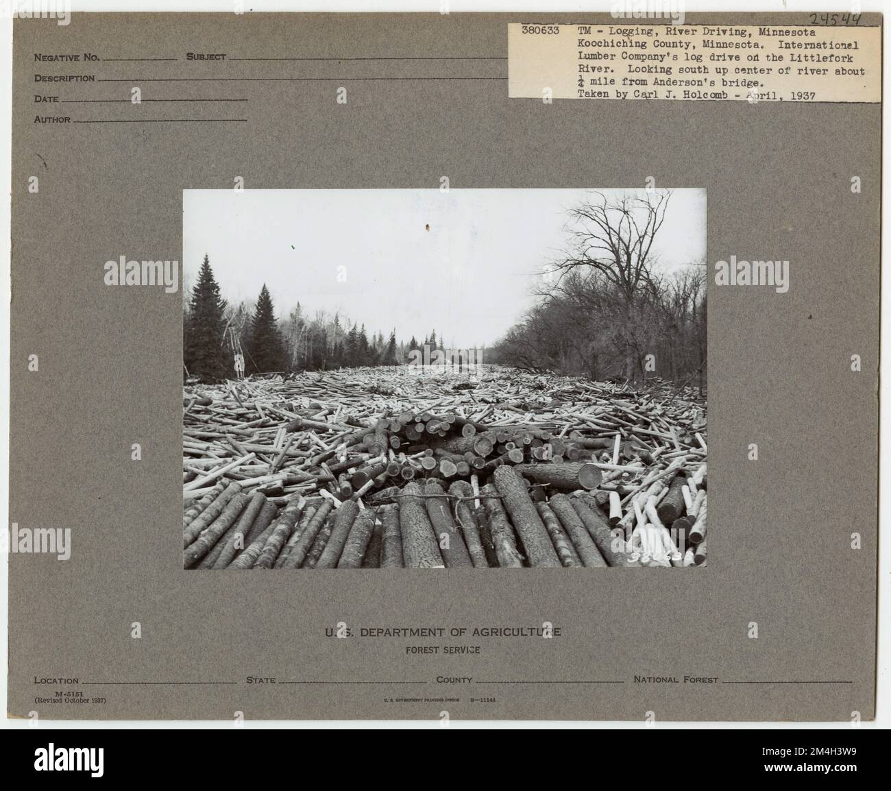 Logging: Transportation: Log Drive - Minnesota. Photographs Relating to ...