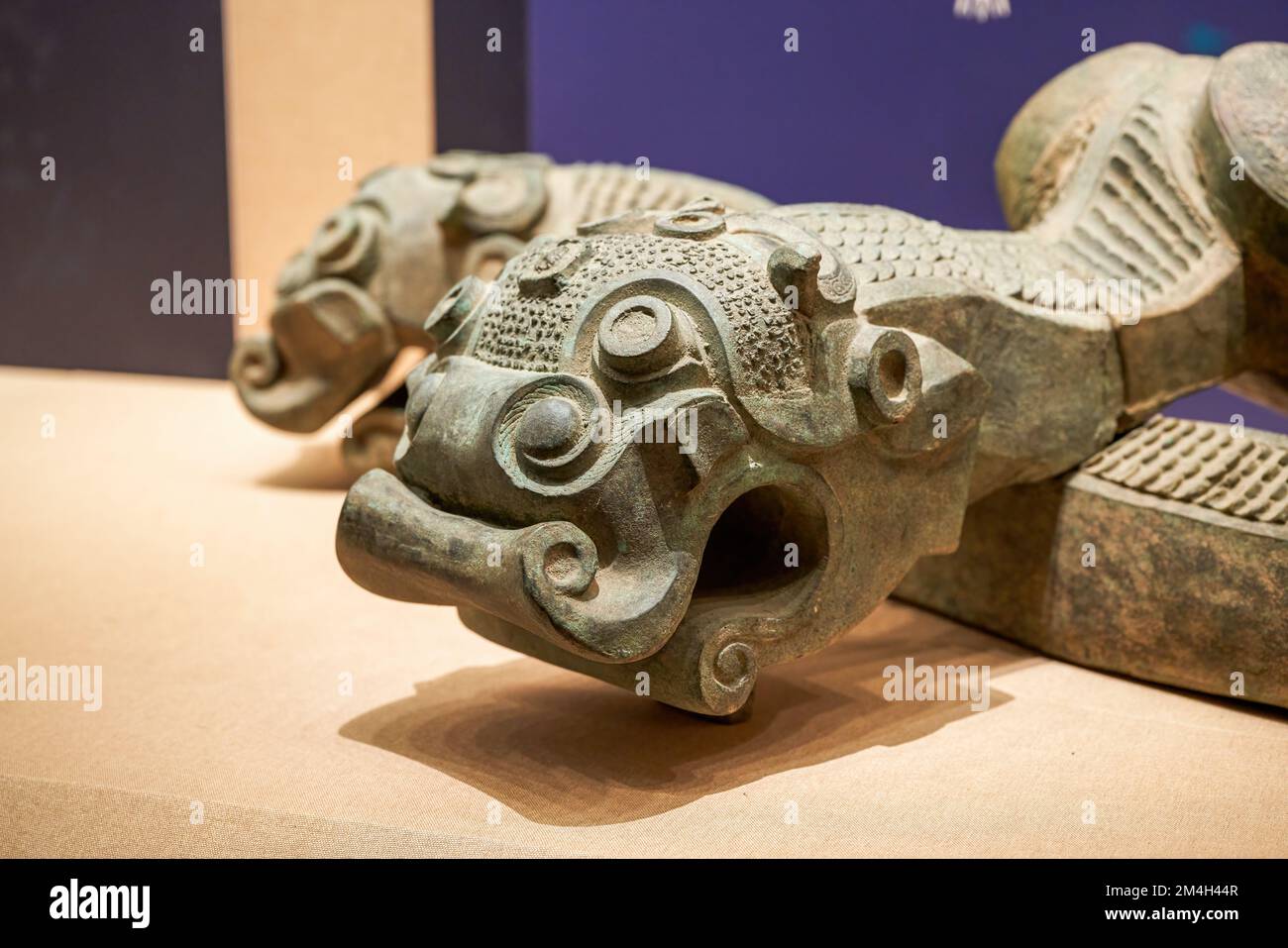Close-up of Ancient Chinese Divine Beast Bronze Artifacts Stock Photo ...