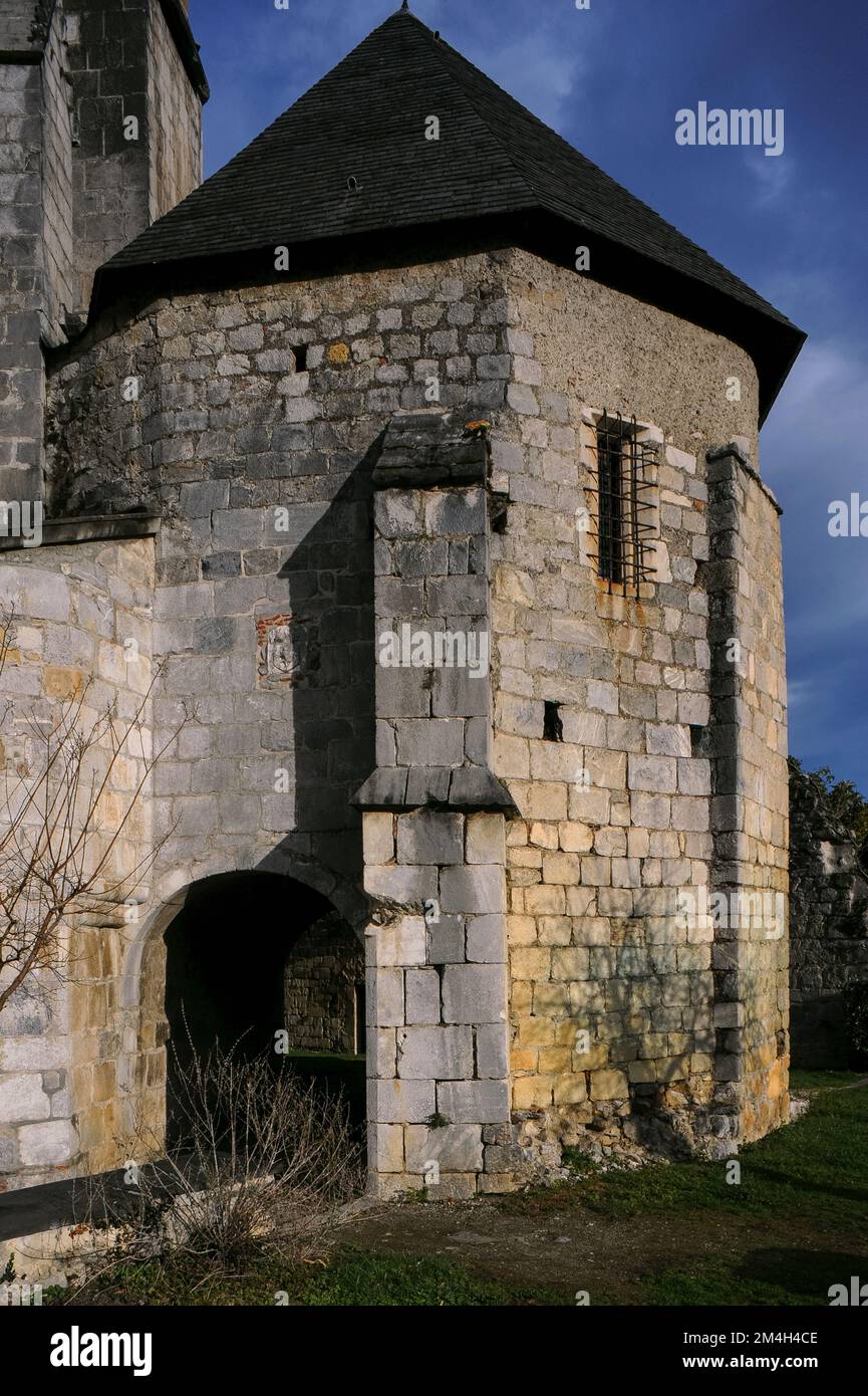 The hexagonal Chapelle Saint-Barthélemy or Chapel of Saint Bartholomew ...