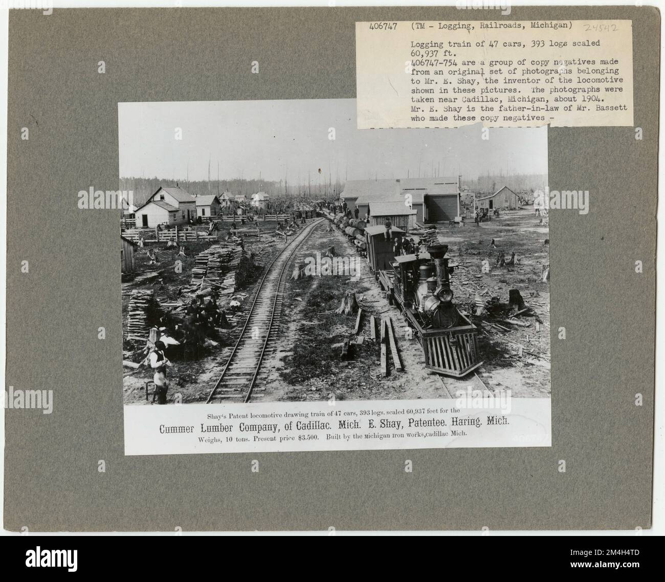Logging: Transportation: Railroads - Michigan. Photographs Relating to ...