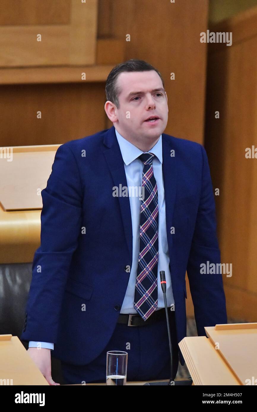 Edinburgh Scotland, UK 21 December 2022. Douglas Ross MSP at the ...