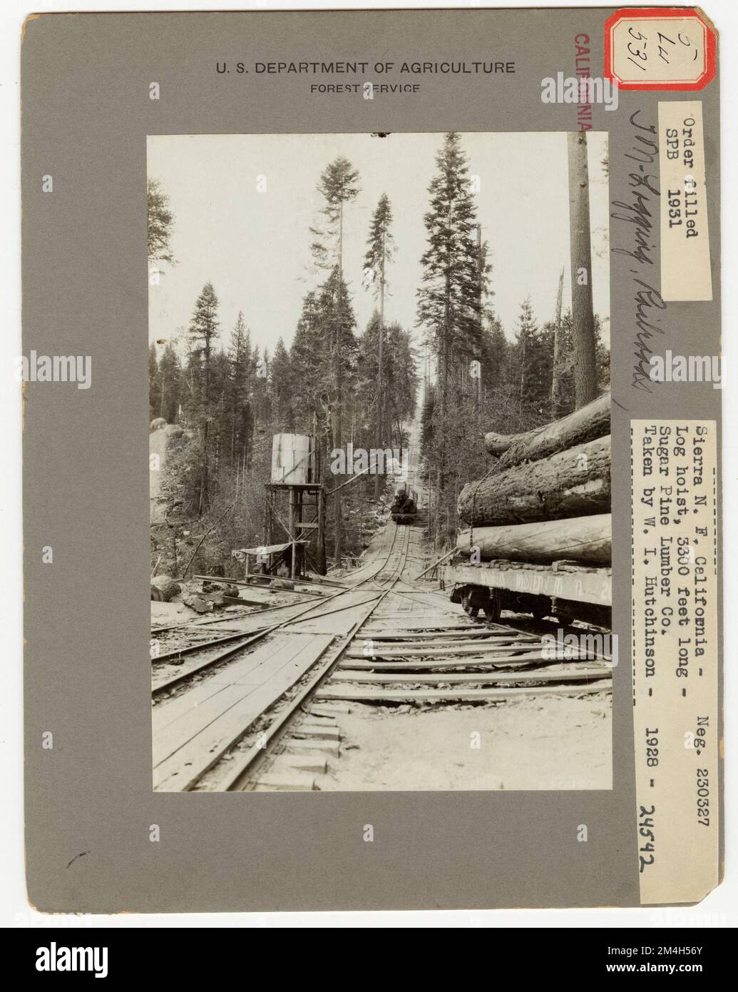 Logging: Transportation: Railroads - California. Photographs Relating ...