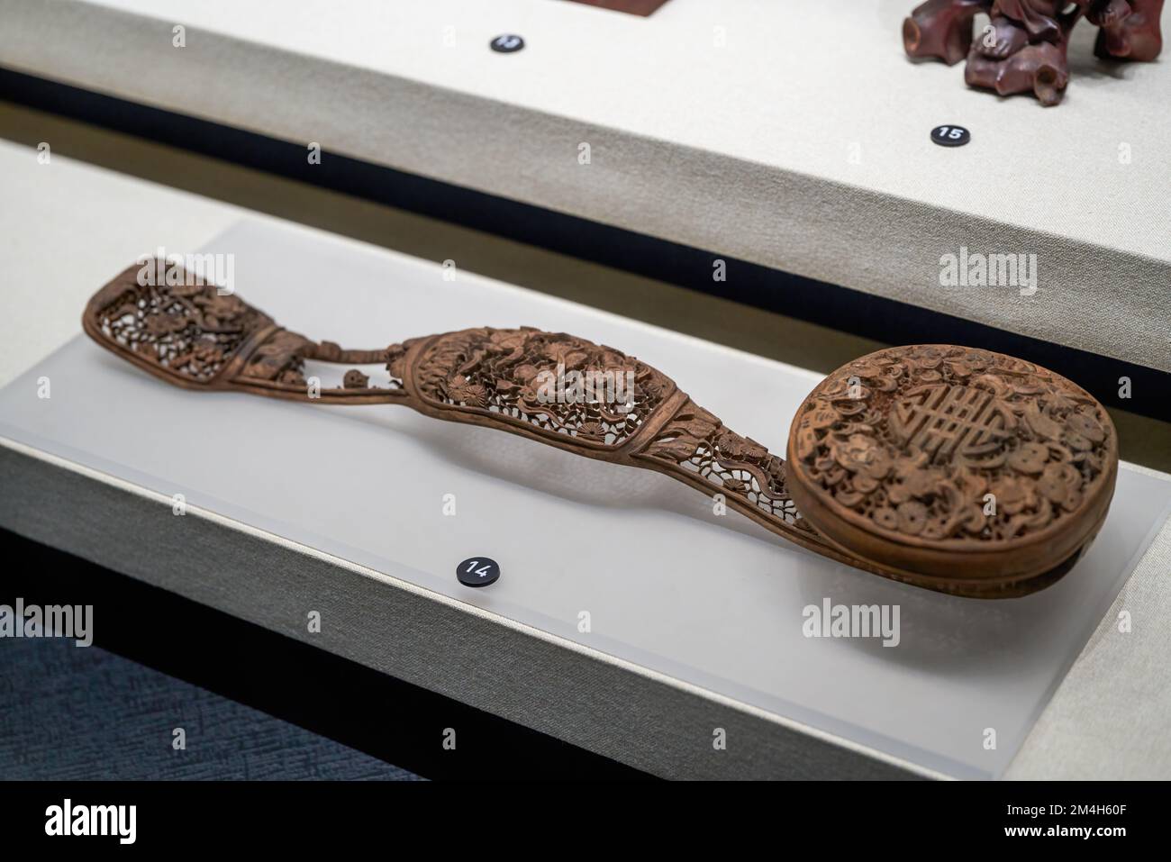 An exquisite traditional Chinese ornament, ruyi woodcarving Stock Photo ...