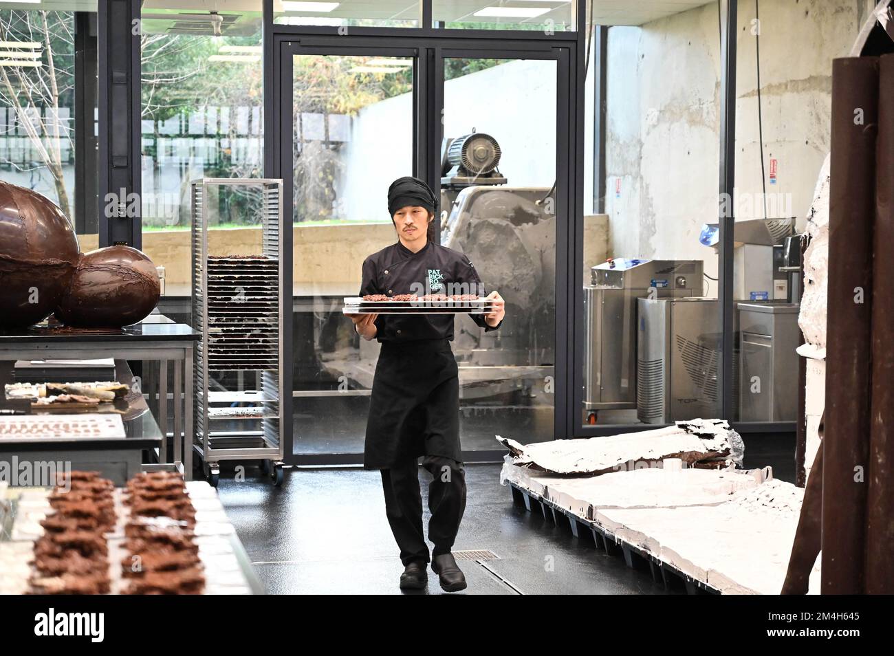 Paris, France, December 21, 2022. Visit of Patrick Roger chocolate ...