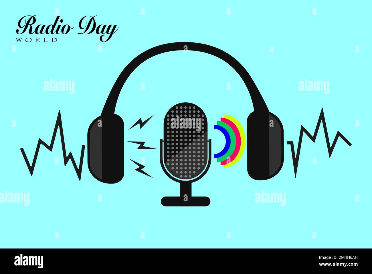 Microphone with headphones sign icon, vector illustration. Flat design ...