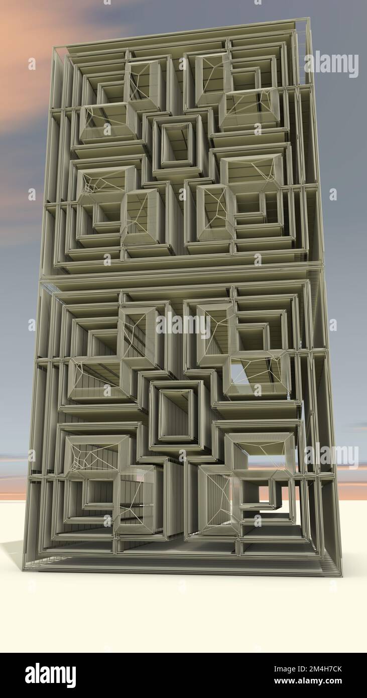 A 3D Illustration of an architectural structure based on a Christian ...