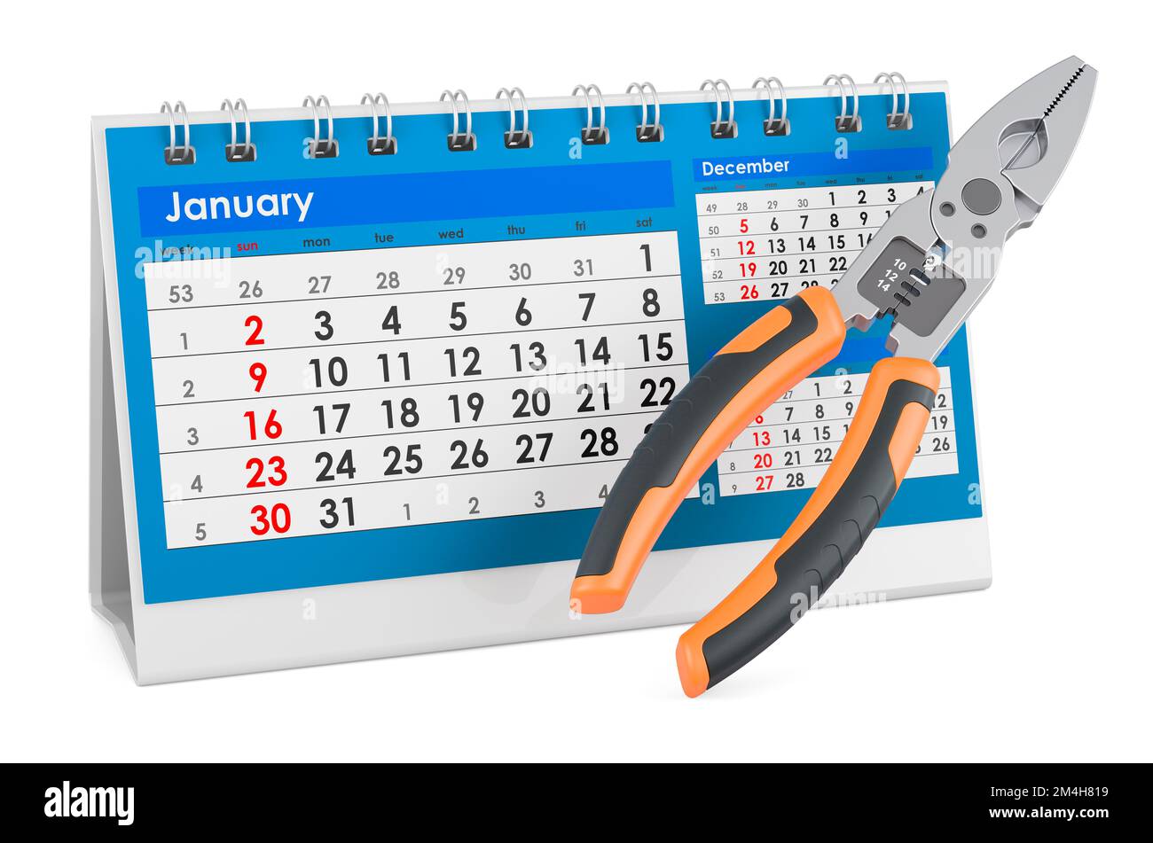 Planning of Maintenance and Repair Work concept, 3D rendering isolated ...