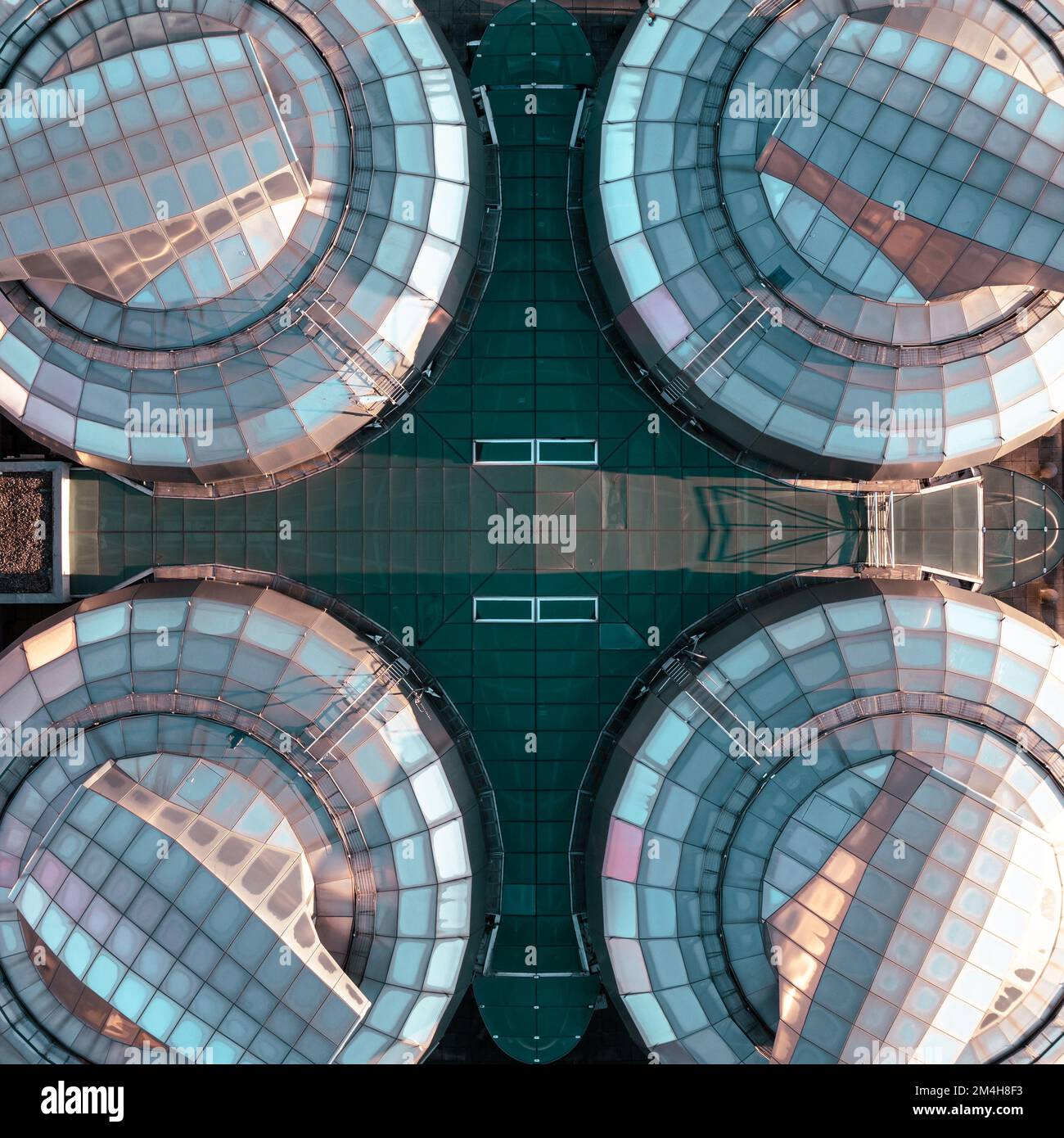 SHEFFIELD, UK - DECEMBER 7, 2022. aerial view directly above the ...