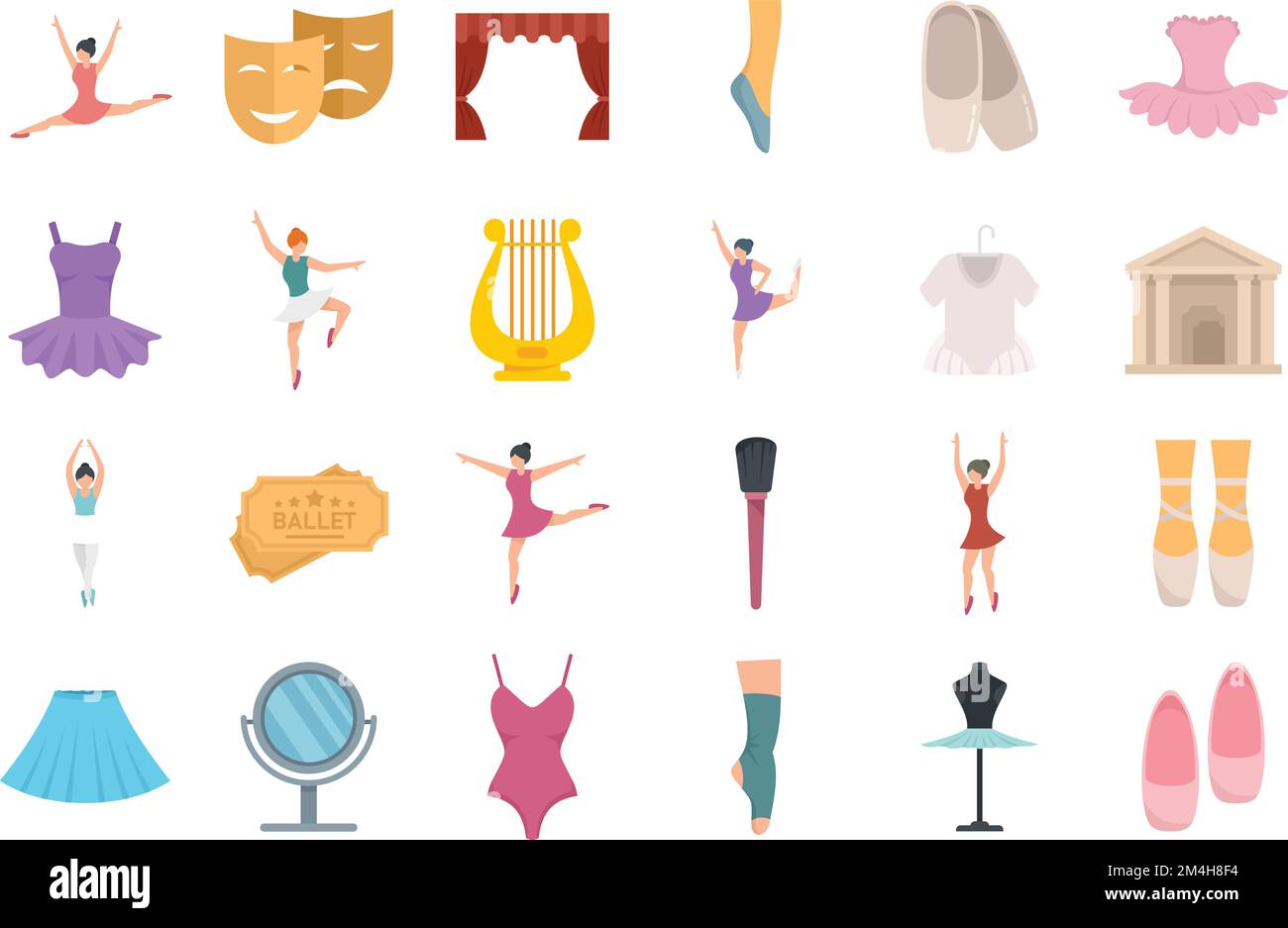 Ballet icons set. Flat set of ballet vector icons for web design ... Ballet icons set. Flat set of ballet vector icons for web design ...