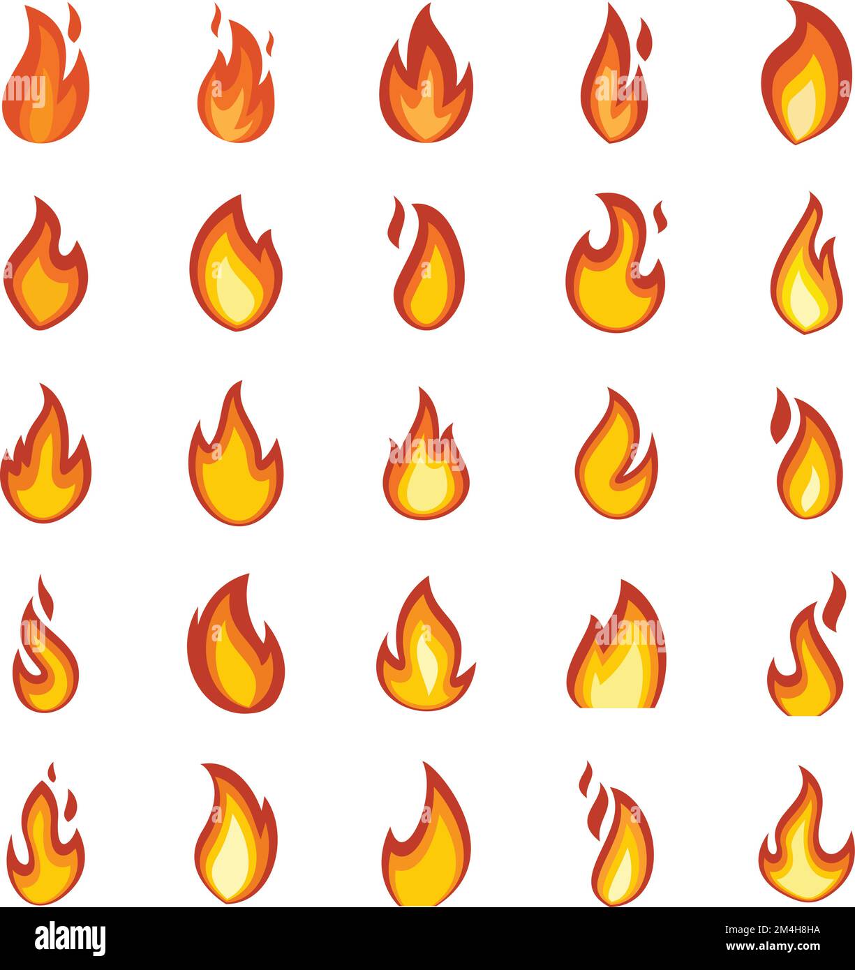 Fire flame icons set. Flat set of fire flame vector icons for web ...