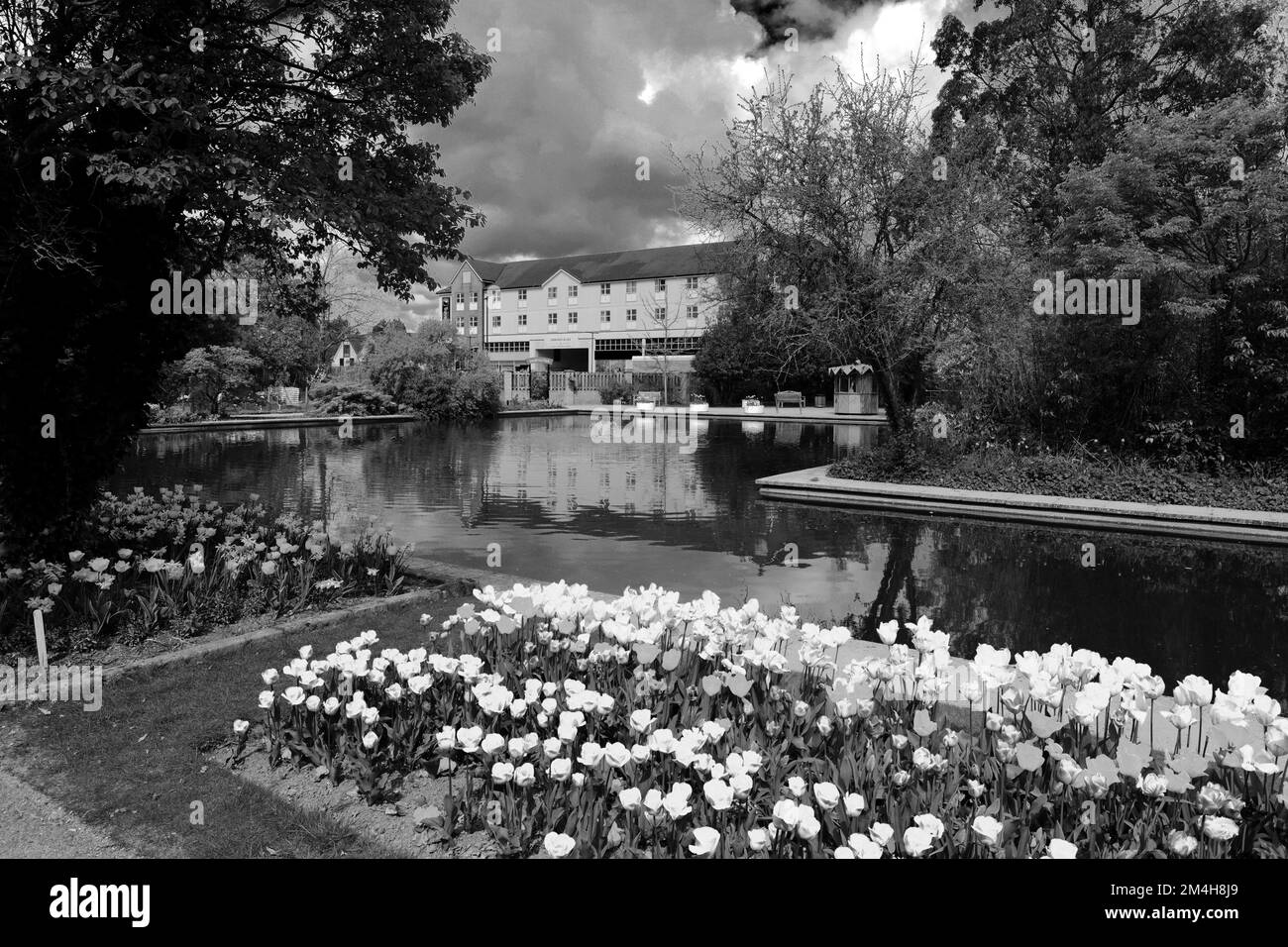 The gardens at Springfields outlet shopping centre; Spalding town ...