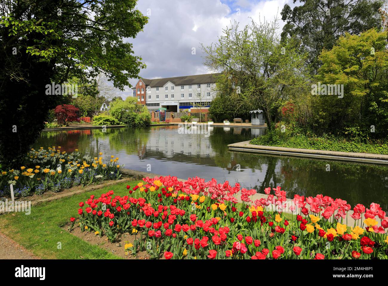 The gardens at Springfields outlet shopping centre; Spalding town ...