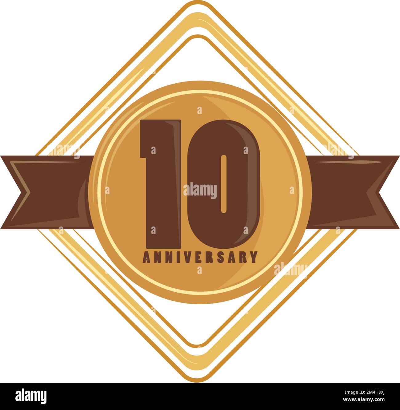 10 anniversary premium golden badge Stock Vector Image & Art - Alamy