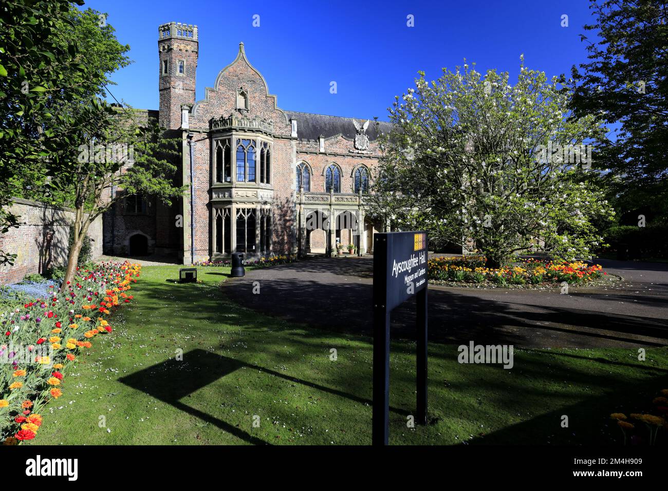 Ayscoughfee Hall and gardens; Spalding town; Lincolnshire; England; UK ...