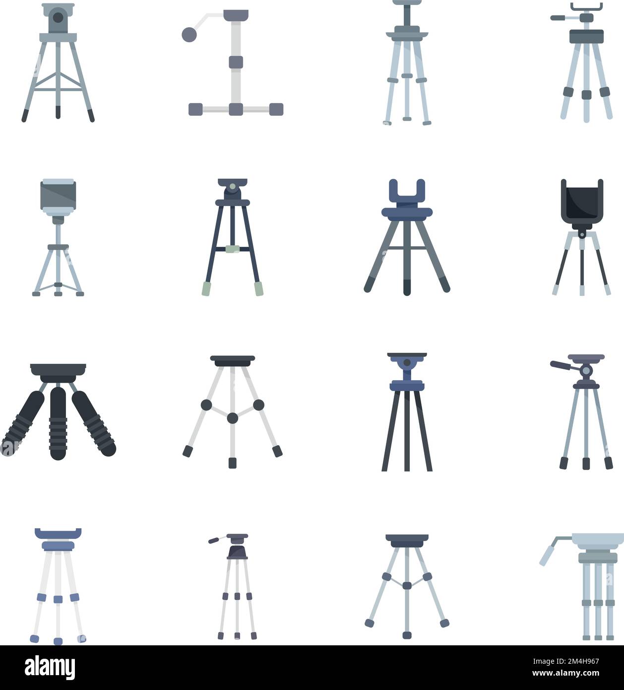 Tripod icons set. Flat set of tripod vector icons for web design ...