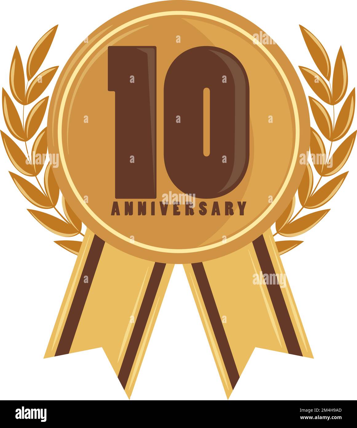 10 anniversary golden badge template Stock Vector Image & Art - Alamy