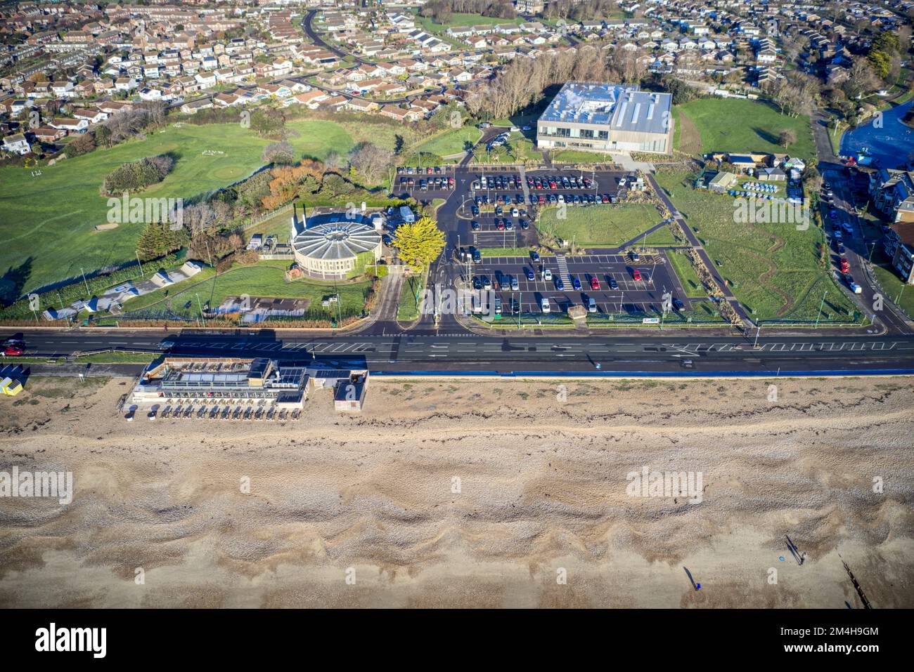 Aerial Photo of East Beach in Littlehampton from over the sea towards ...
