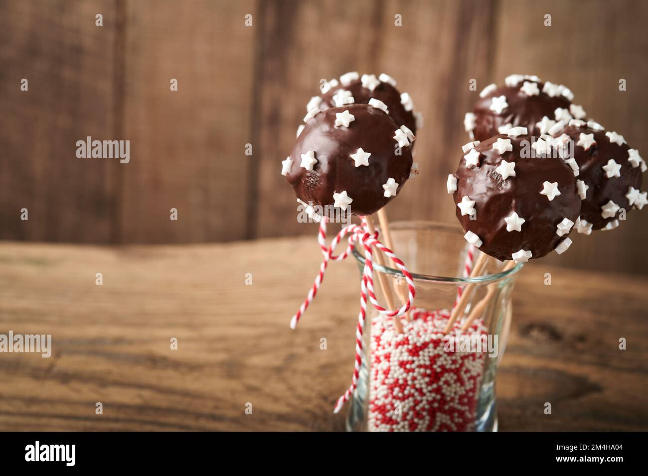 Marry Christmas sweet cake pops. Christmas dessert round brownie cake ...