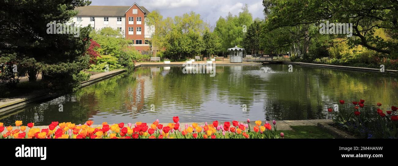 The gardens at Springfields outlet shopping centre; Spalding town ...