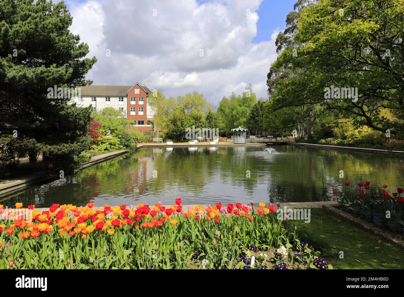 The gardens at Springfields outlet shopping centre; Spalding town ...