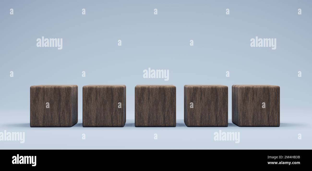 Wooden Cubes, empty Cubes empty. copy space. 3D work and 3D image Stock ...