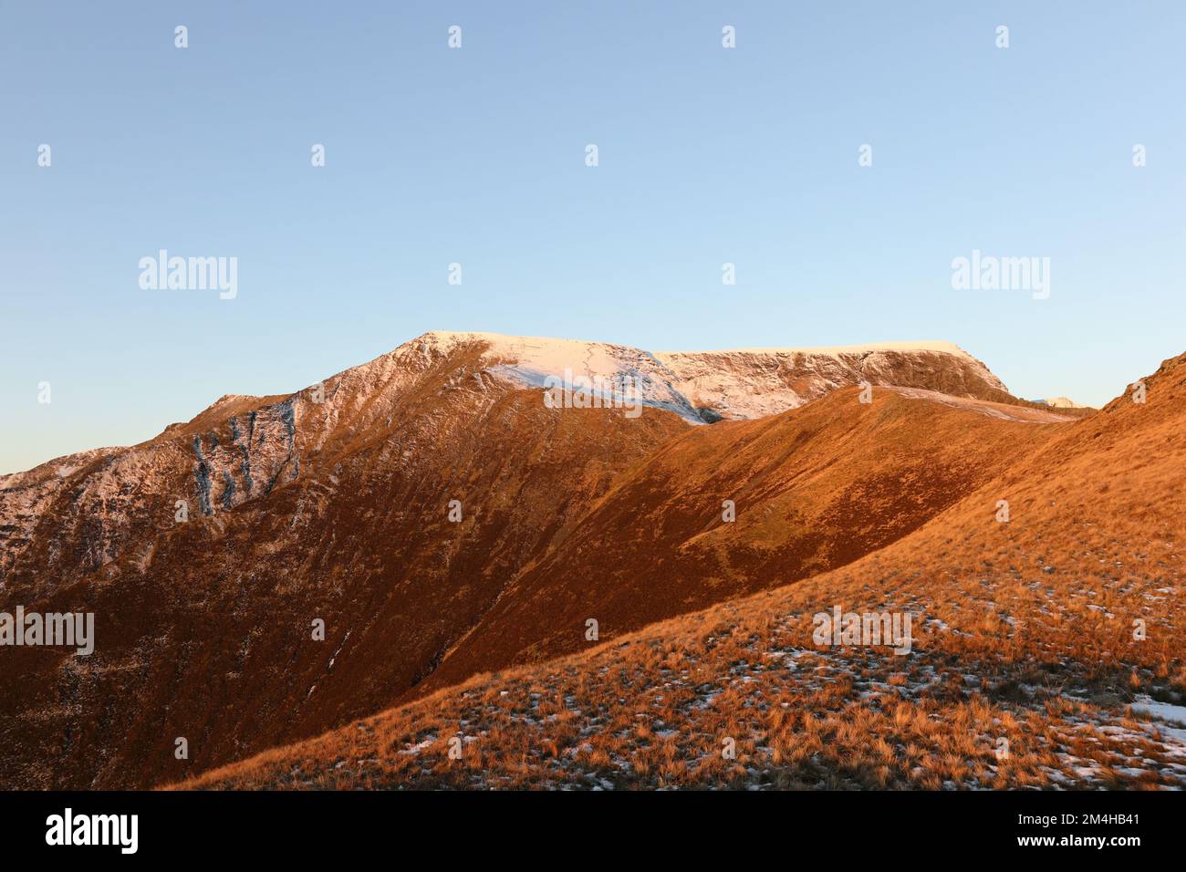 Early Morning Light Striking the Summit of Blencathra, Viewed from ...