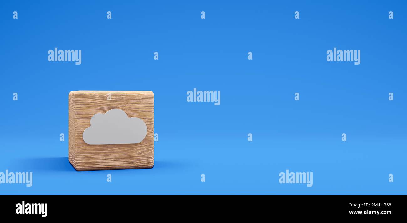 Wooden Cubes cloud, Cubes with symbol cloud. 3D work and 3D image Stock ...