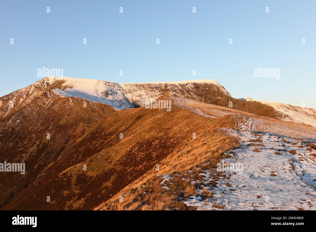 Early Morning Light Striking the Summit of Blencathra, Viewed from ...