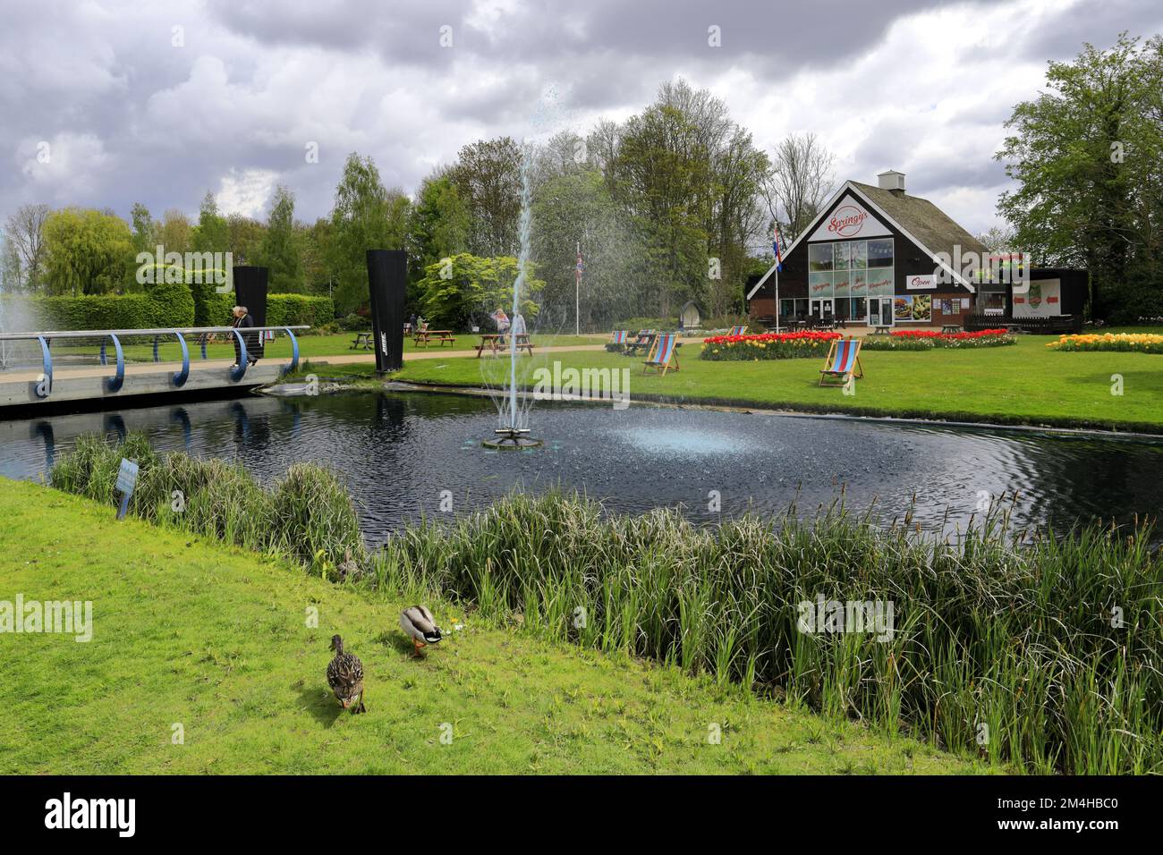The gardens at Springfields outlet shopping centre; Spalding town ...