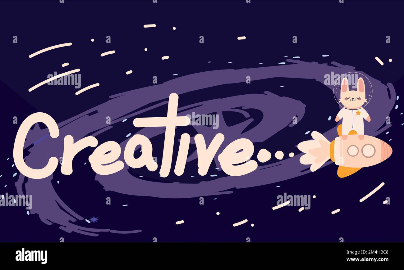 creative rabbit on spaceship Stock Vector Image & Art - Alamy