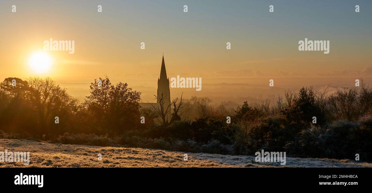 Redhill Earlswood Surrey Winter sunrise St John's church sunrise on a ...