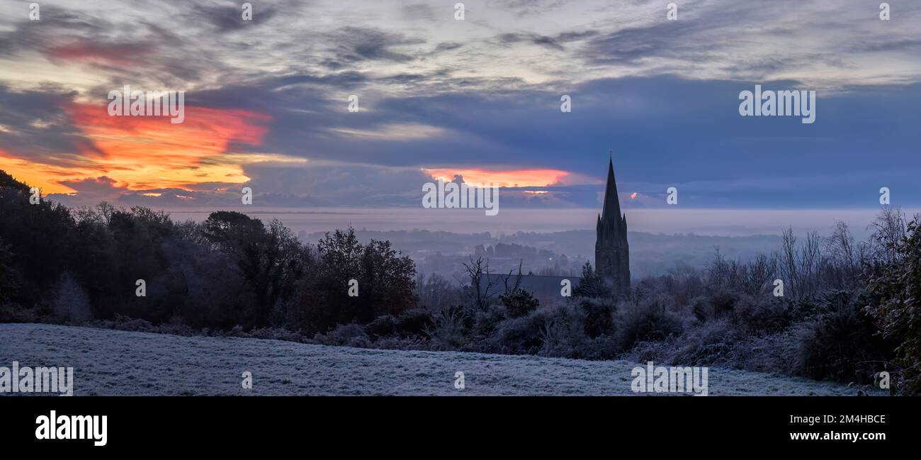 Redhill Earlswood Surrey Winter sunrise St John's church sunrise on a ...