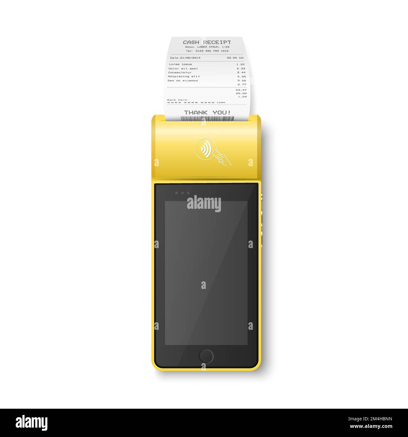 Vector 3d NFC Payment Machine with Approved Status, Paper Check, Receipt Isolated. Wi-fi ...