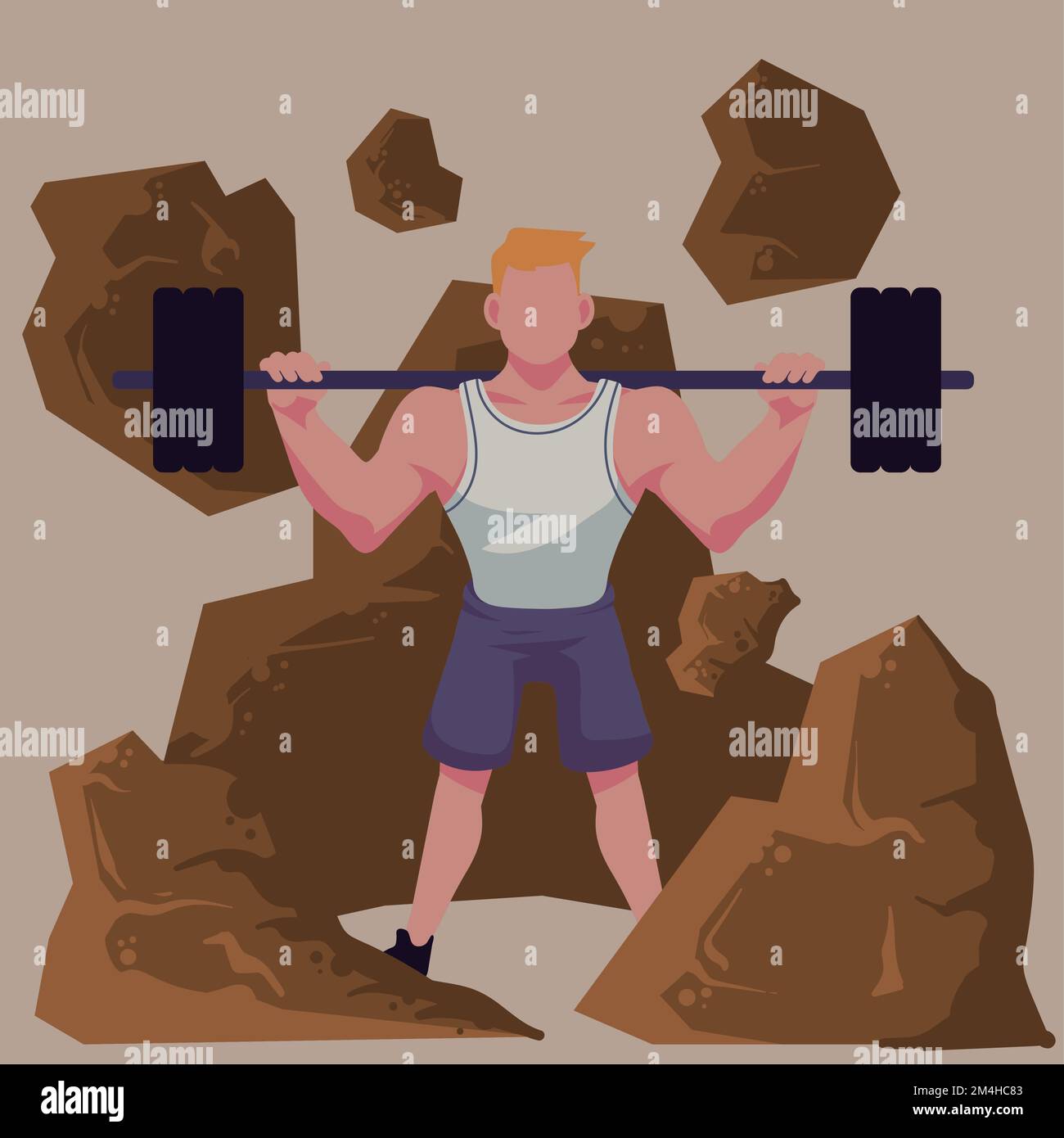 Strong healthy man doing Stock Vector Images - Alamy