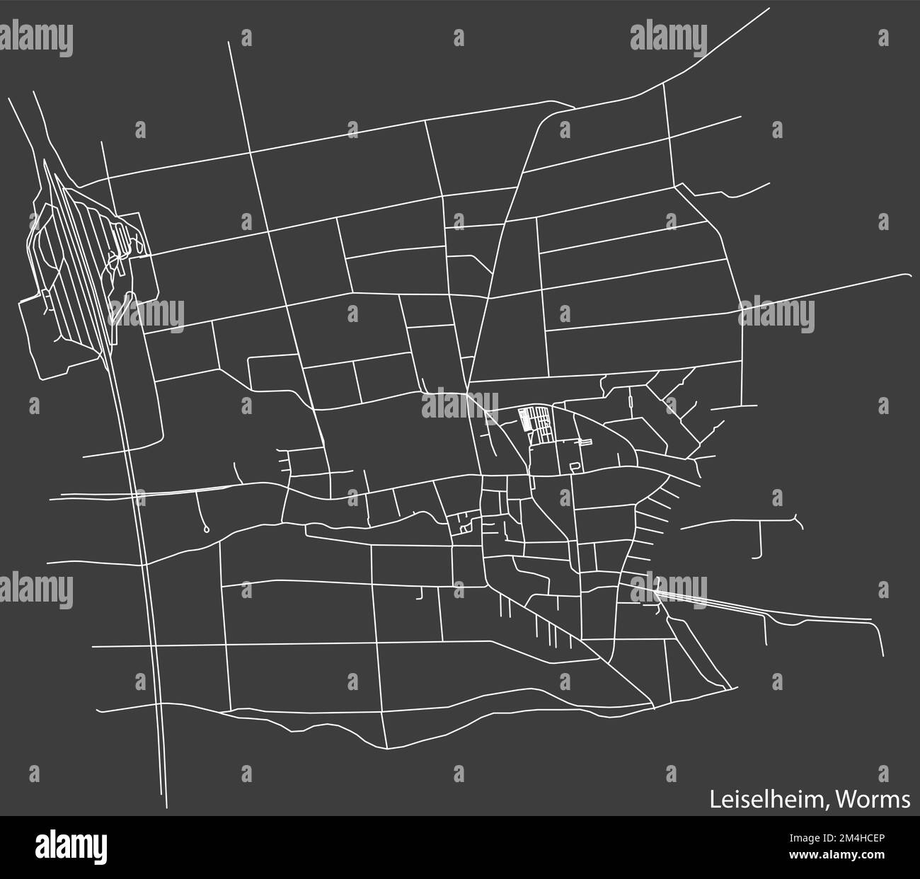 Street roads map of the LEISELHEIM QUARTER, WORMS Stock Vector Image ...