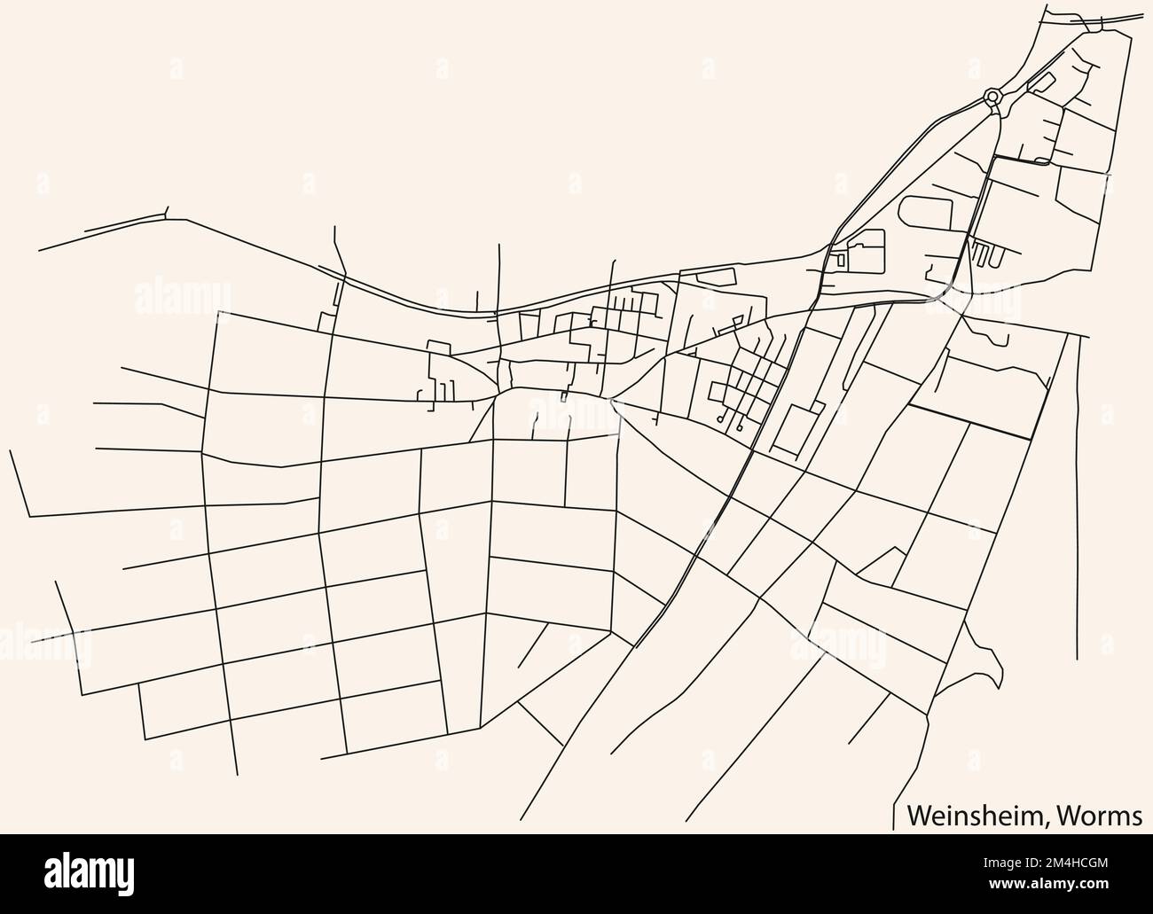 Street roads map of the WEINSHEIM QUARTER, WORMS Stock Vector Image ...