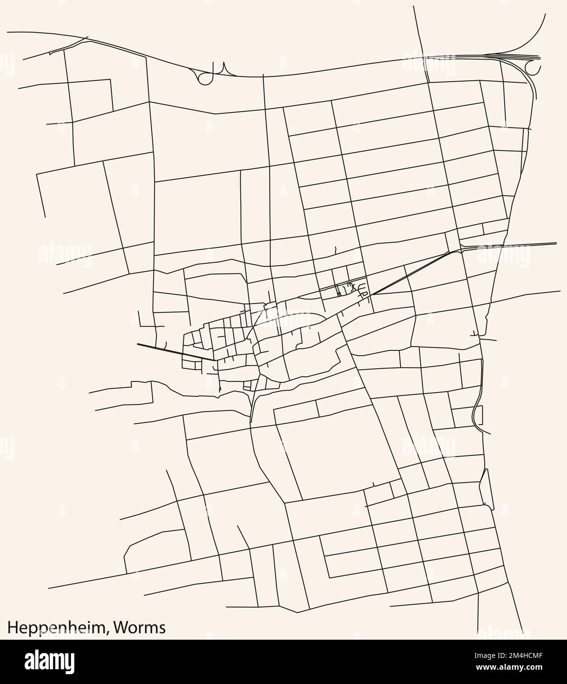 Street roads map of the HEPPENHEIM QUARTER, WORMS Stock Vector Image ...