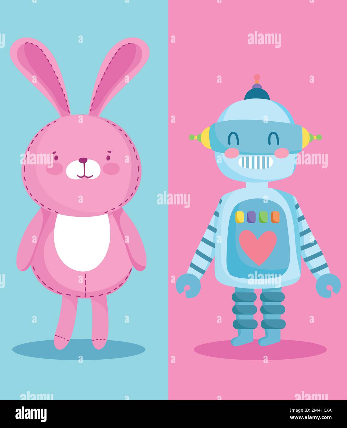 set toys rabbit and robot Stock Vector Image & Art - Alamy
